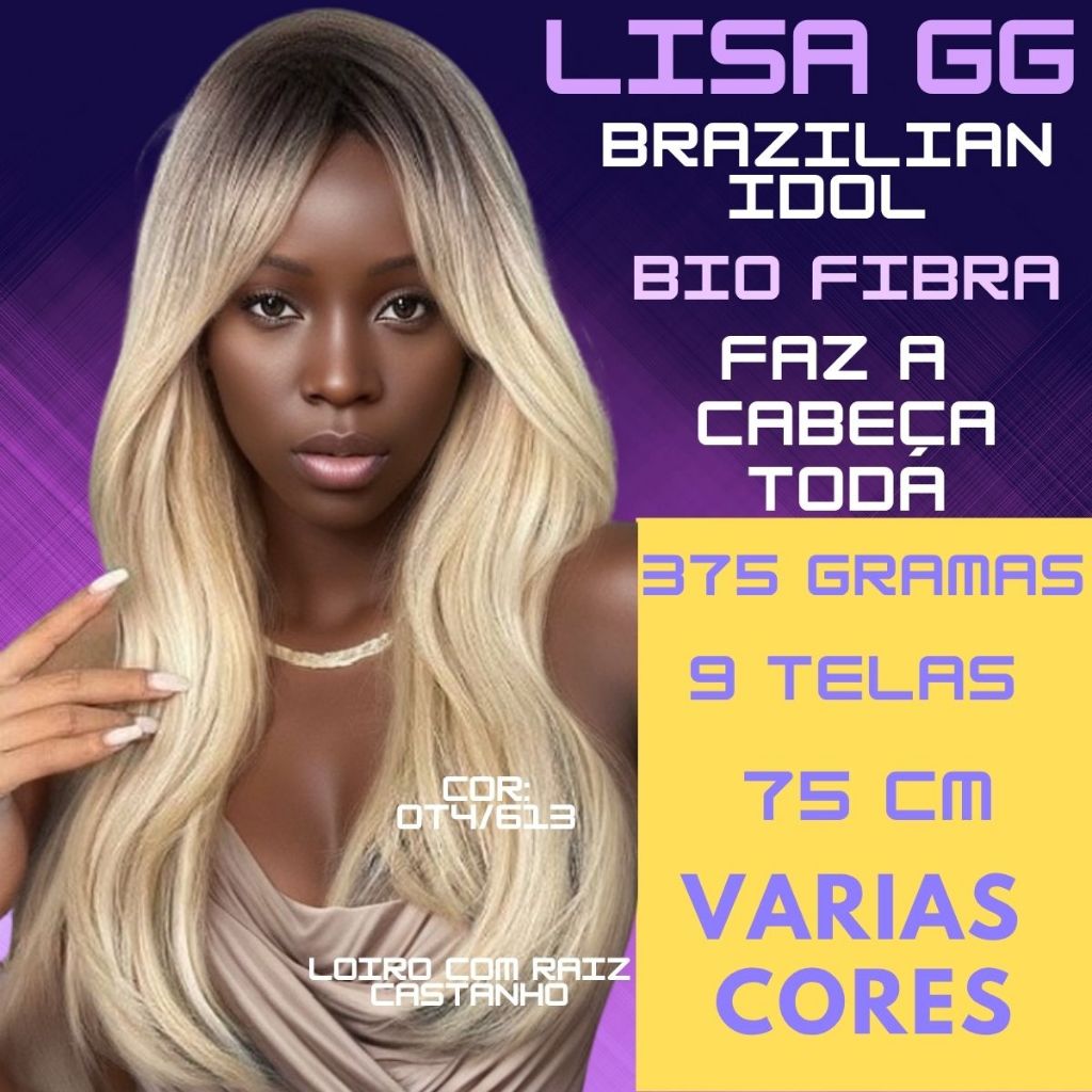 Lisa GG 75cm - BRAZILIAN IDOL - Cabelo LISO Bio Fibra Tela | Shopee Brasil