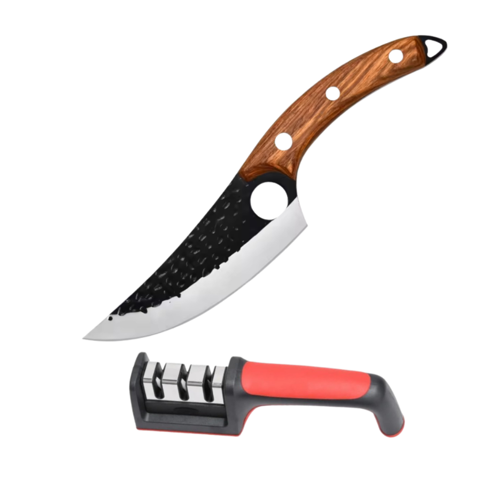 Kit Chef Premium Faca olho De Tigre + Afiador 3 em 1 | Shopee Brasil