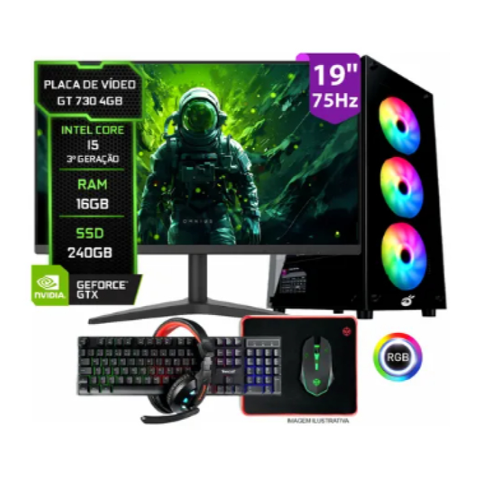 Pc Gamer Completo Setup Ninja Shadow Ii, Intel Core I5, 16gb Ram, Ssd ...