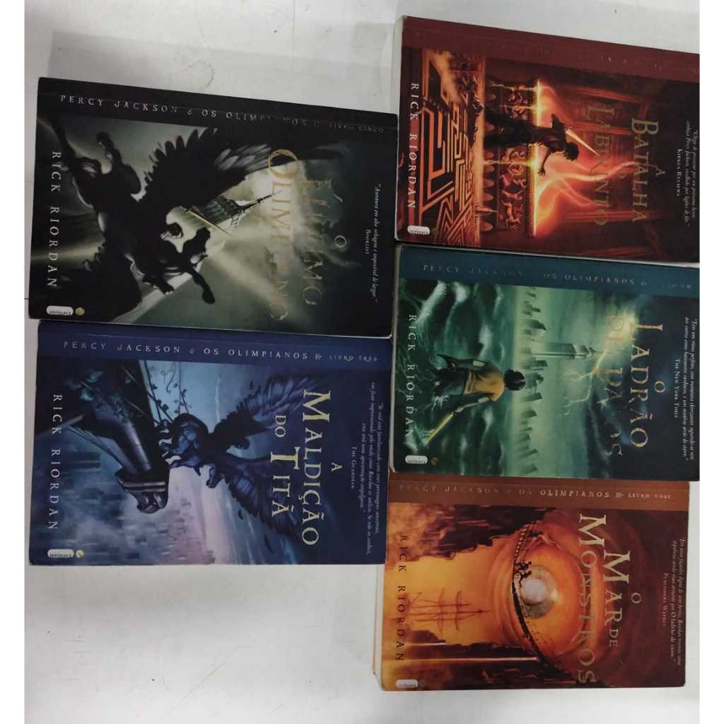 PERCY JACKSON E OS OLIMPIANOS COMPLETA 5 Volumes - Autor Rick Riordan ...