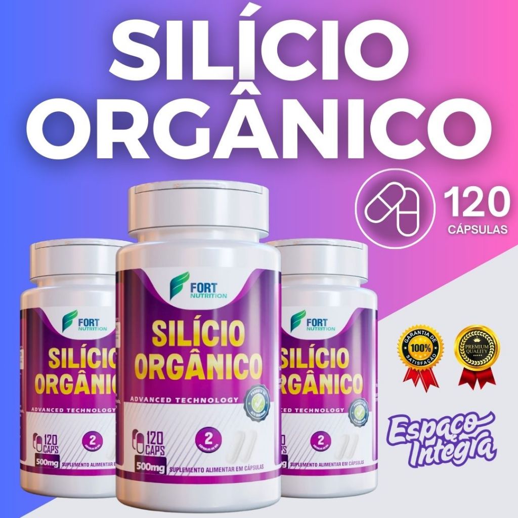 Silício Orgânico 500mg | 120 Cápsulas | Alta Absorção | Suplemento ...