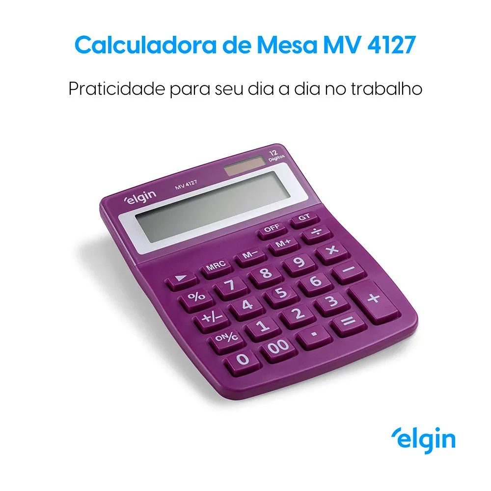 CALCULADORA DE MESA ELGIN MV4127 ROXA | Shopee Brasil
