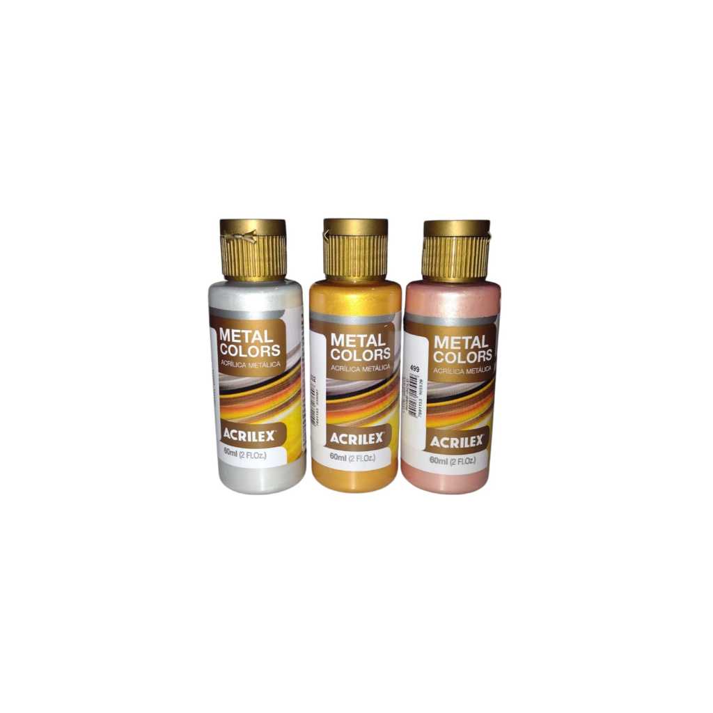 TINTA METAL COLORS ACRILEX 60ML | Shopee Brasil