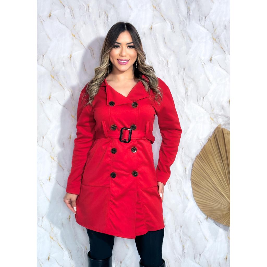 Sobretudo feminino Inverno Longo com Botão e Cinto Aposte na elegância ...