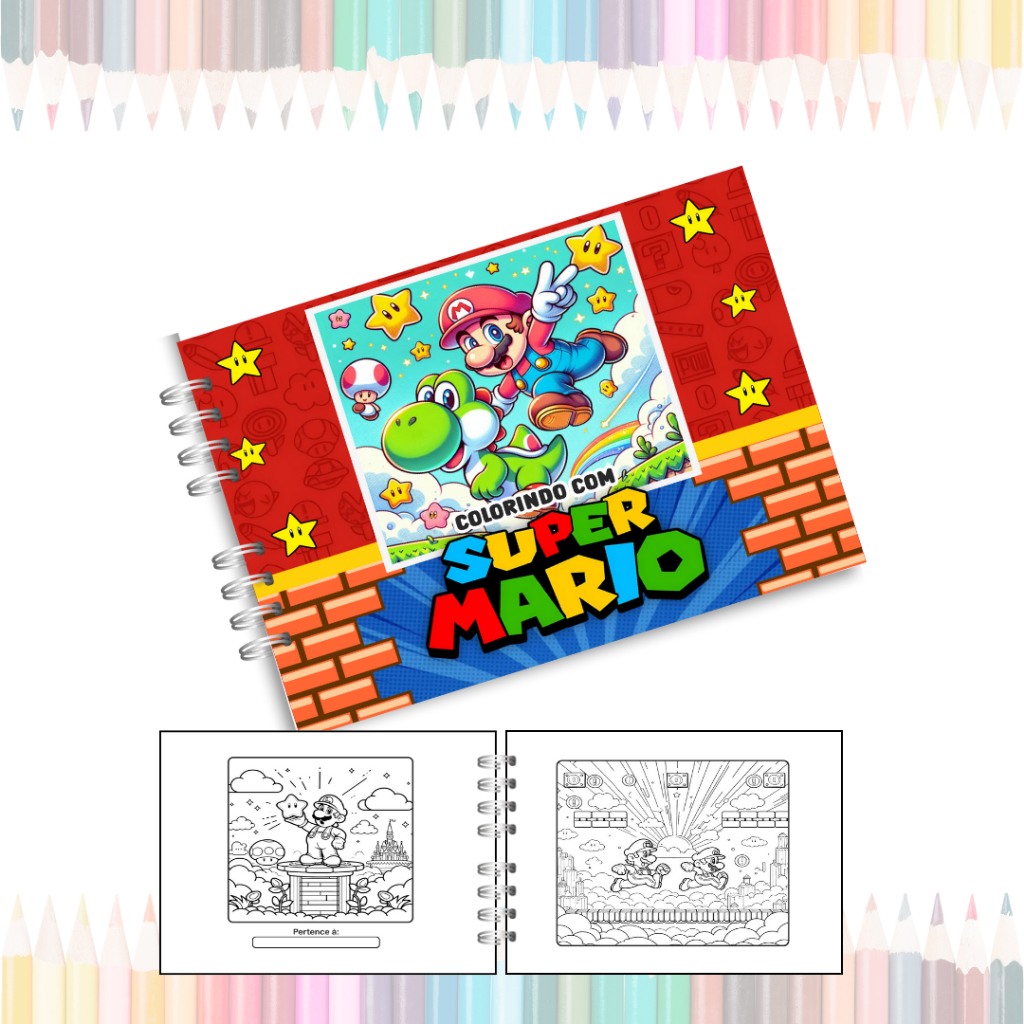 Livro de Colorir - Super Mario - 50 Folhas 120g envio rapido | Shopee ...