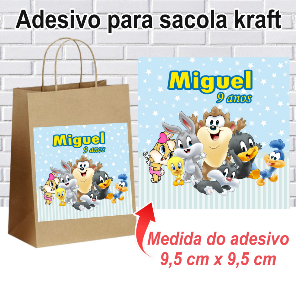 Rótulo Adesivo para personalização de sacolas krafts ,lembrancinha de ...