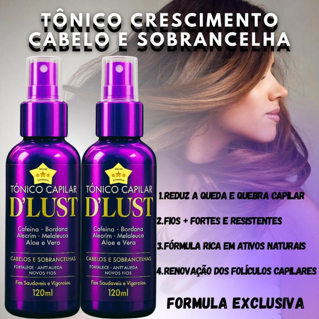 Kit 3x Tônico Poderoso Cabelo e Sobrancelha D'Lust Antiqueda | Shopee ...