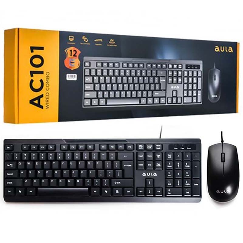 Kit Teclado E Mouse Com Fio Aula Ac101 Preto Português BrasilKit Teclado E Mouse Com Fio Aula ...