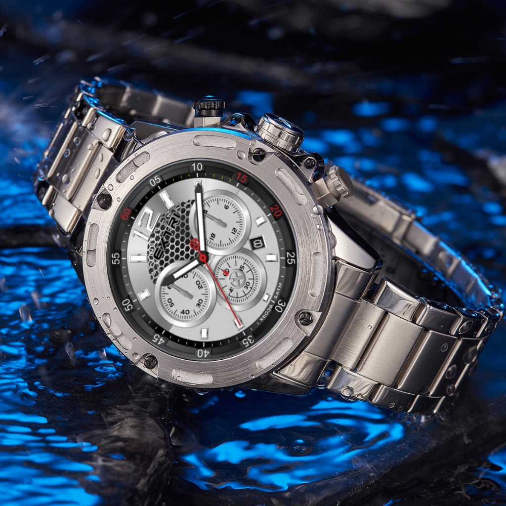 Relógio EXTRI X6036 - Presente Masculino, Quartzo, Cronógrafo, 3ATM, 3 Submostradores，6 Agulhas ...