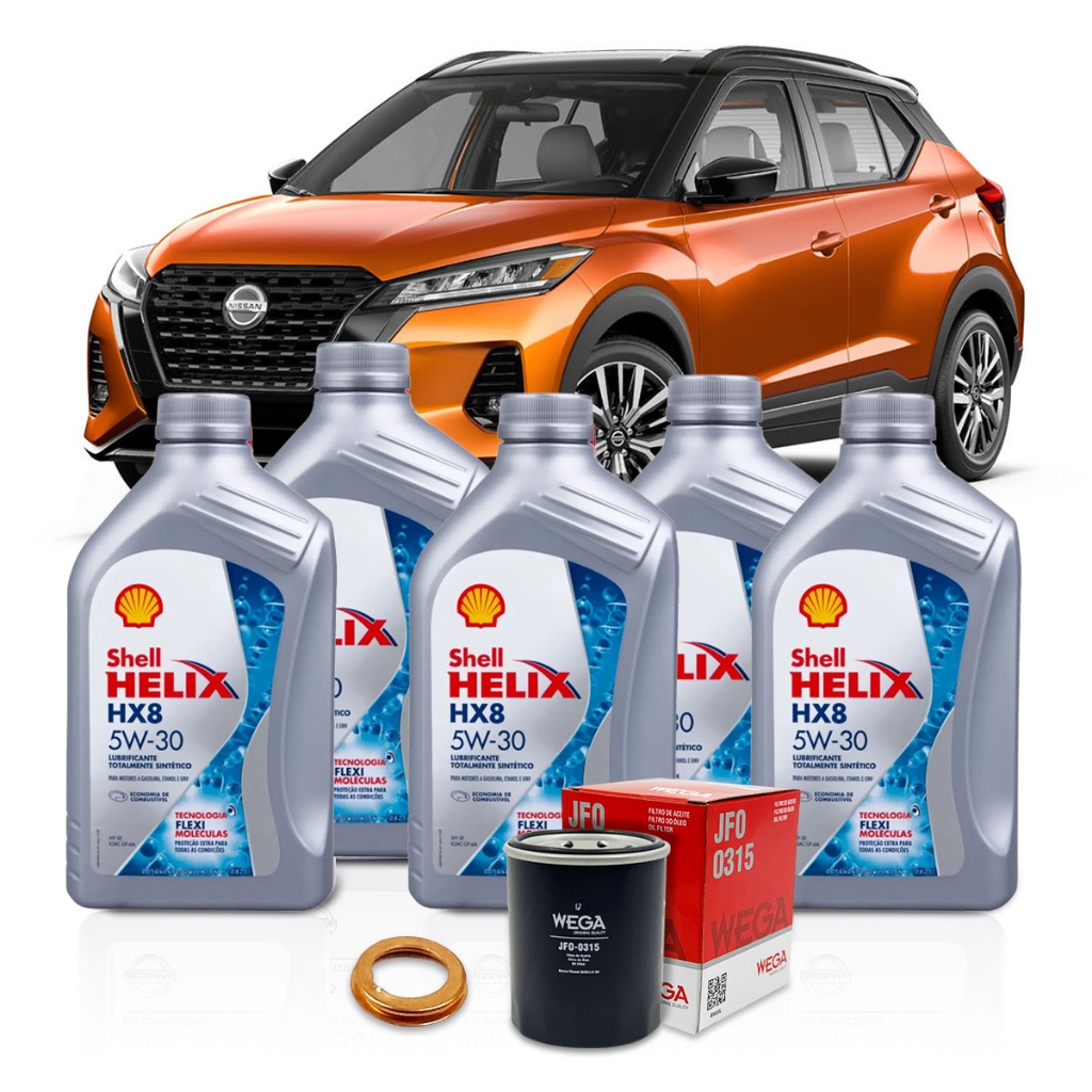 Kit Revisão Troca De Óleo 5w30 Nissan Kicks 1.6 2021 em Diante - SHELL ...
