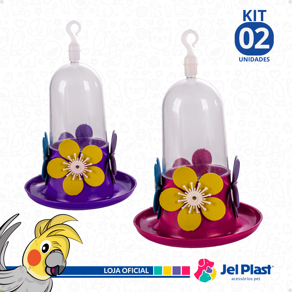 Kit Bebedouro Para Beija Flor Colibri Pássaro 250ml Jel Plast | Shopee ...