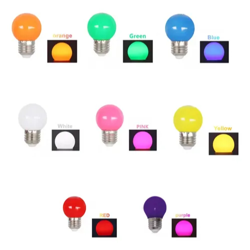 Kit 10 Lâmpada Led Bolinha G45 3w COLORIDA 110-240v E27 Varal Festa | Shopee Brasil