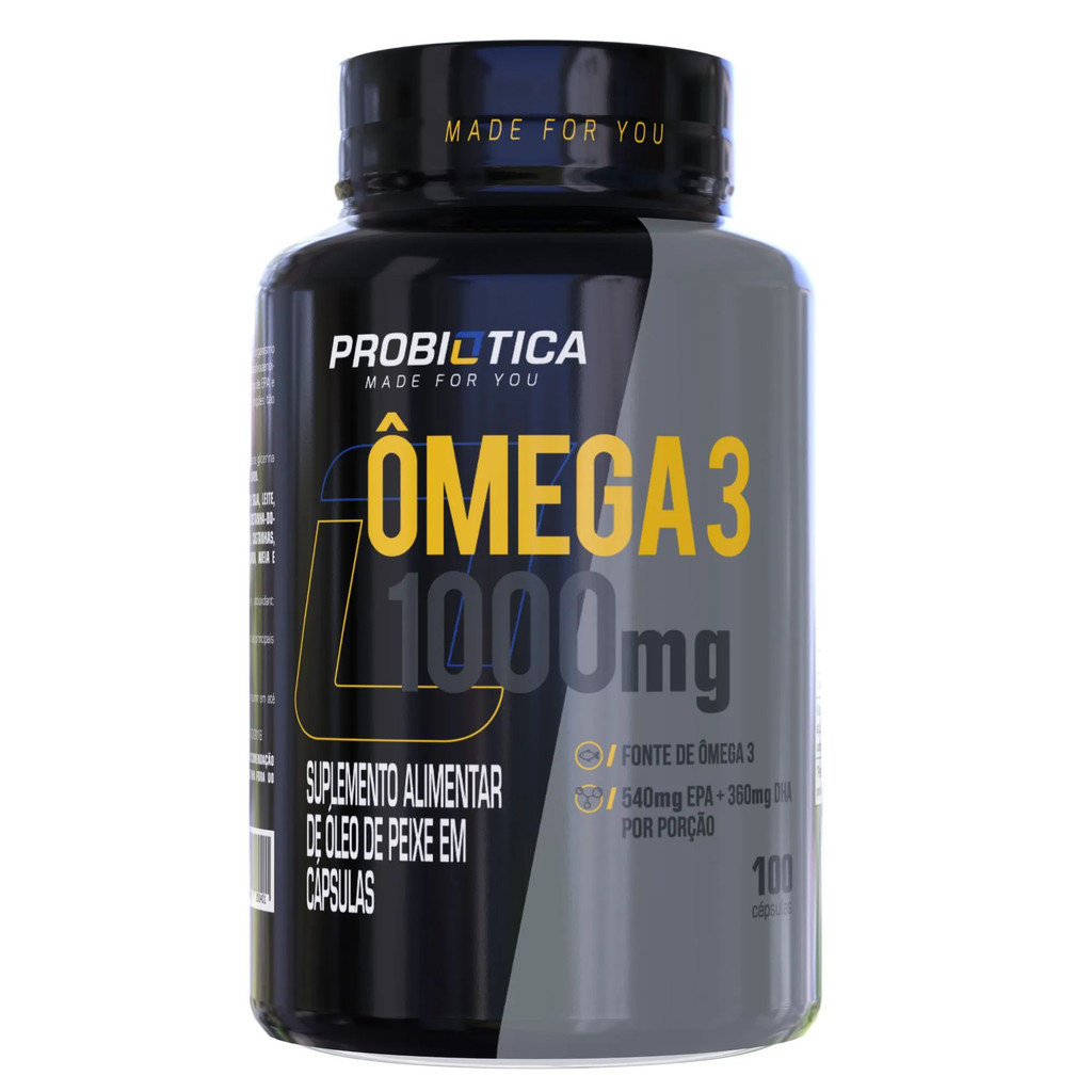 Omega 3 100 Cápsulas Probiotica Suplemento Alimentar | Shopee Brasil