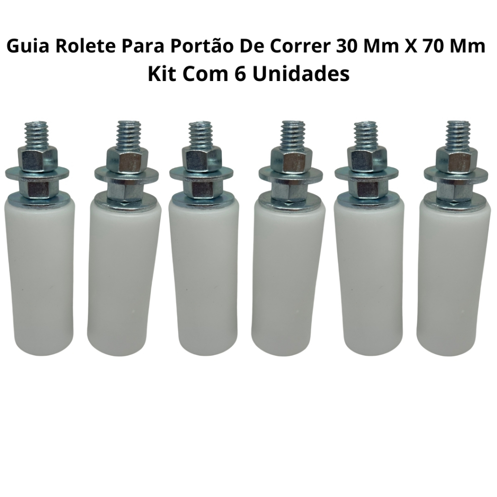 Guia Rolete Para Portão De Correr 30 Mm X 70 Mm Kit Com 6 Unidades ...