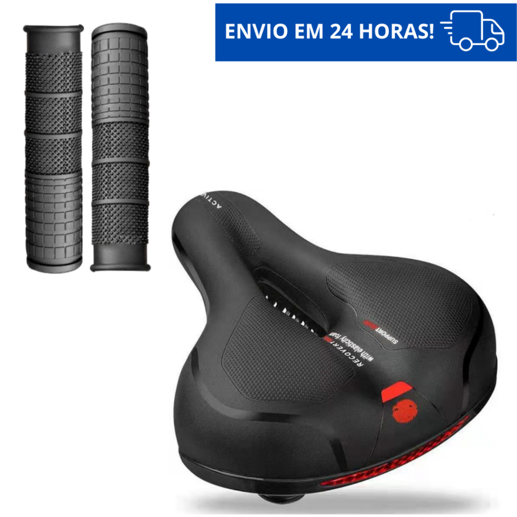 Banco Selim 2 Molas Mega Soft Vazado Confortável Largo Com Refletor ...