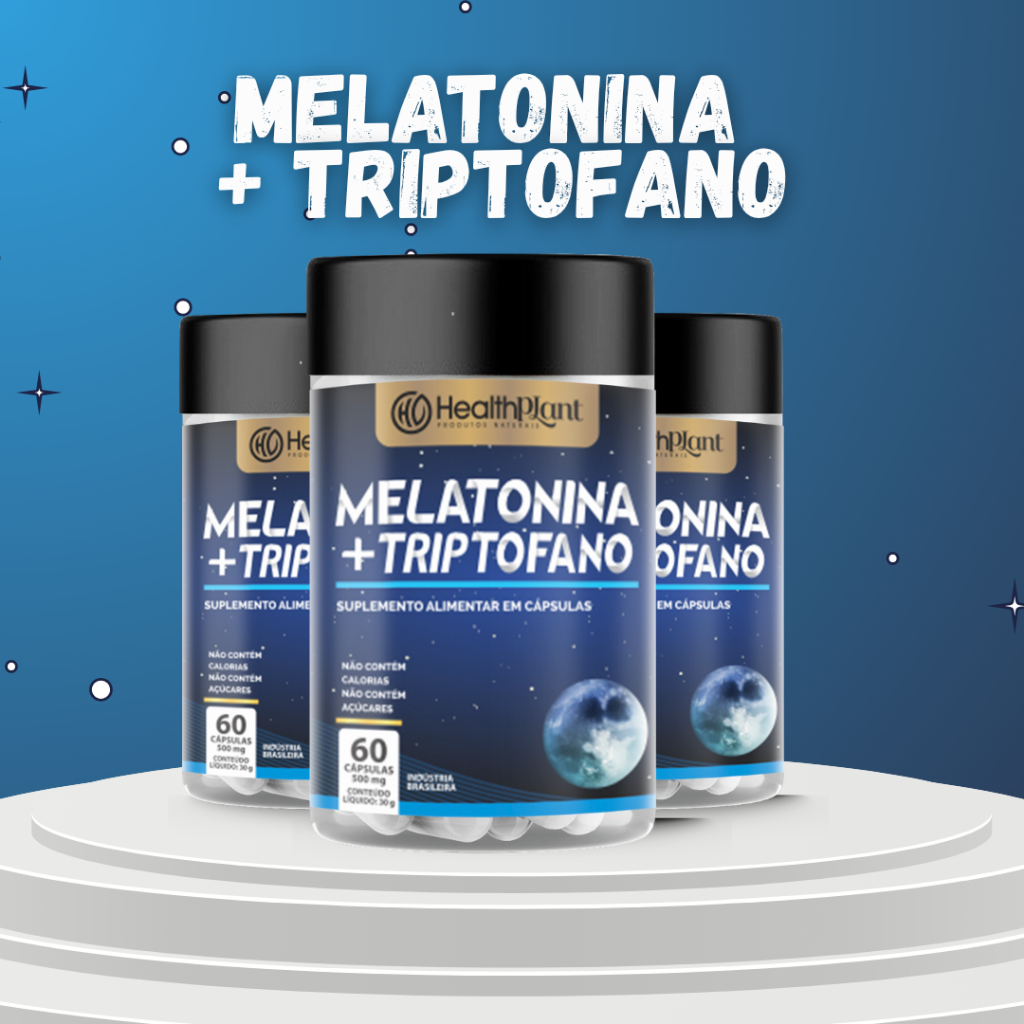 Triptofano com melatonina noite perfeita descanso merecido 100% natural ...