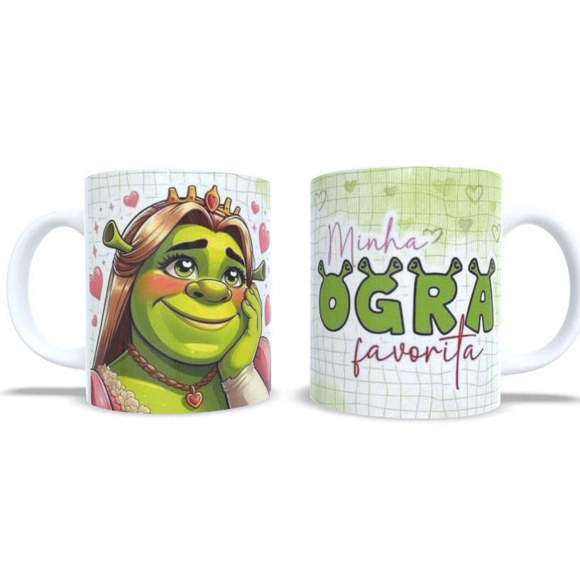 Caneca Porcelana SHEREK MINHA OGRA FAVORITA Estampada 325ml Personagens ...
