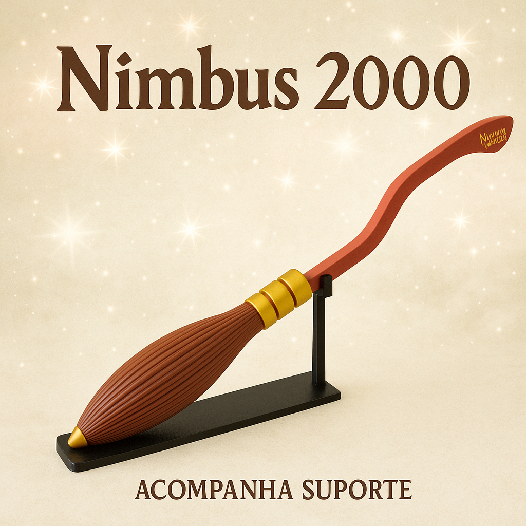 Miniatura Vassoura Nimbus 2000 Com Suporte - Harry Potter | Shopee Brasil