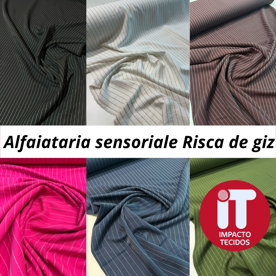 Tecido Alfaiataria Sensoriale Marrant Estampado Risca de giz 1 metro x ...