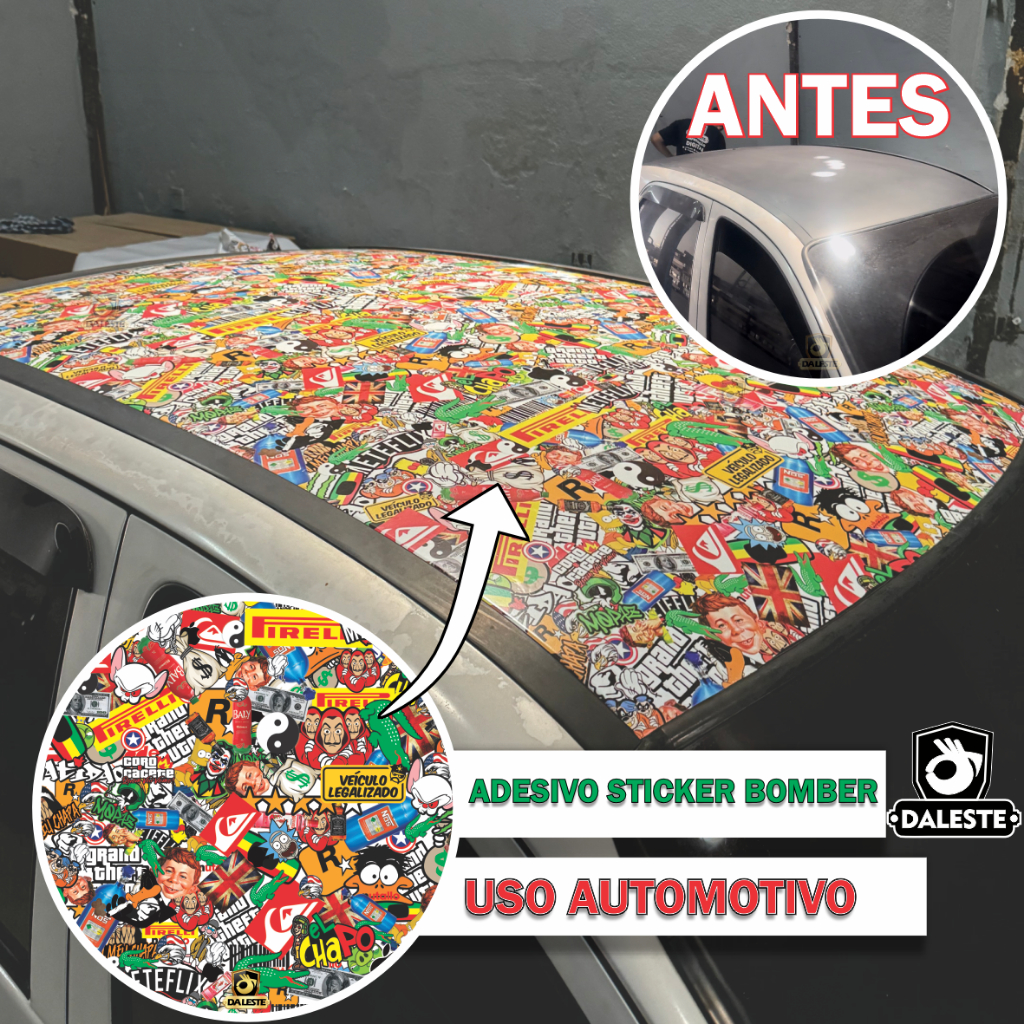 200x120 Adesivo Sticker Bomber Para Uso Automotivo Para Teto, capo ...
