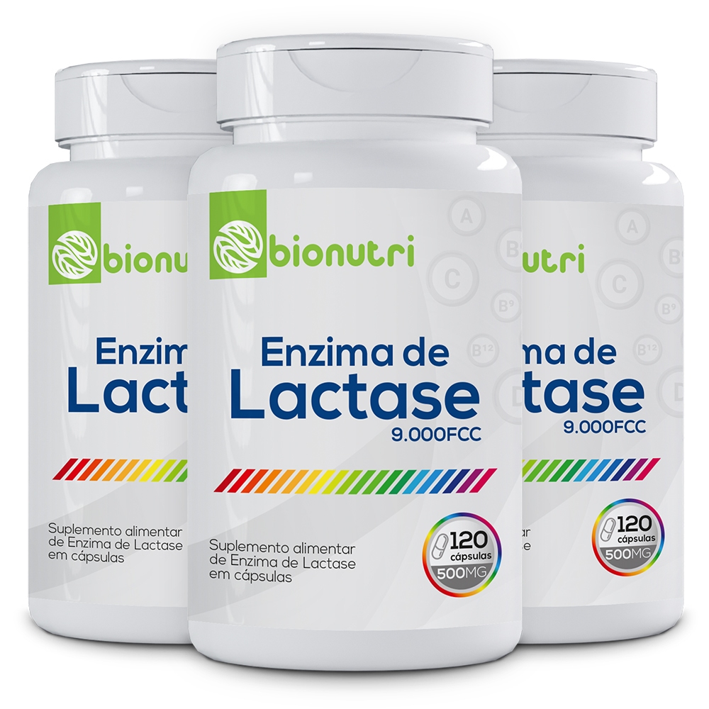 Kit 3x Enzima de Lactáse 500mg (120 cápsulas) - Bionutri | Shopee Brasil