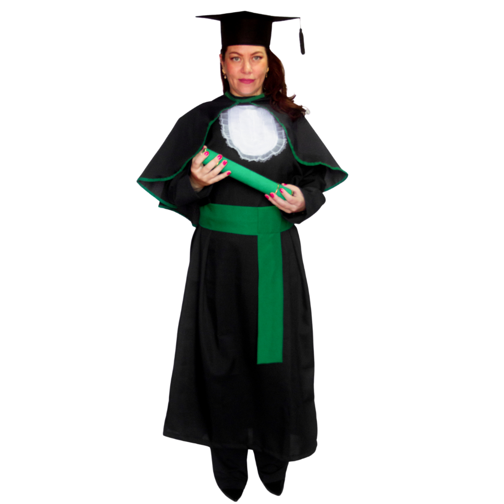 Beca de Formatura com Pelerine Completa para Ensino Médio com Capelo ...