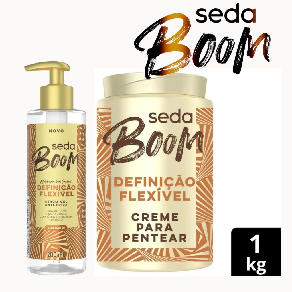 Kit Seda Boom Definição Flexível – Creme para Pentear 1kg + Sérum-Gel ...