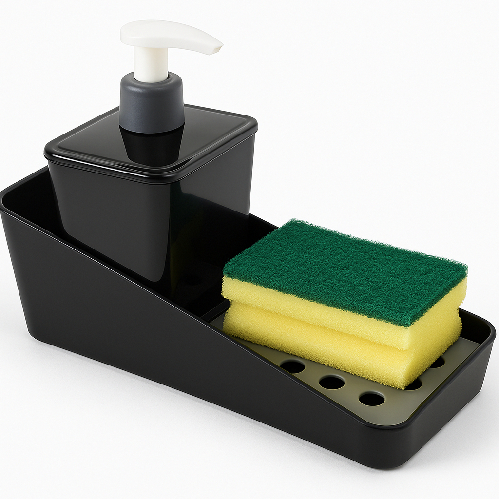 Dispenser de Detergente com Suporte para Esponja | Organizador de Pia ...