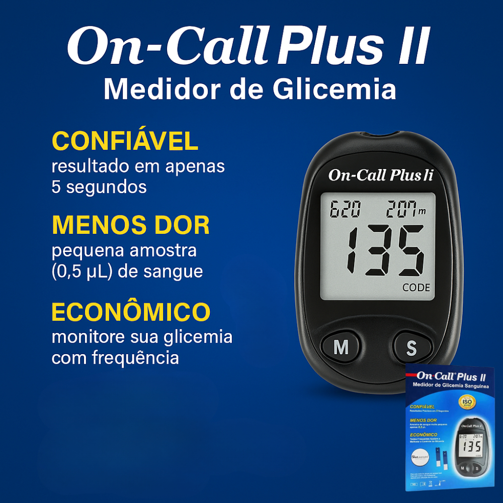 Glicosímetro On-Call Plus II - Medidor de Glicose I Glicemia ...