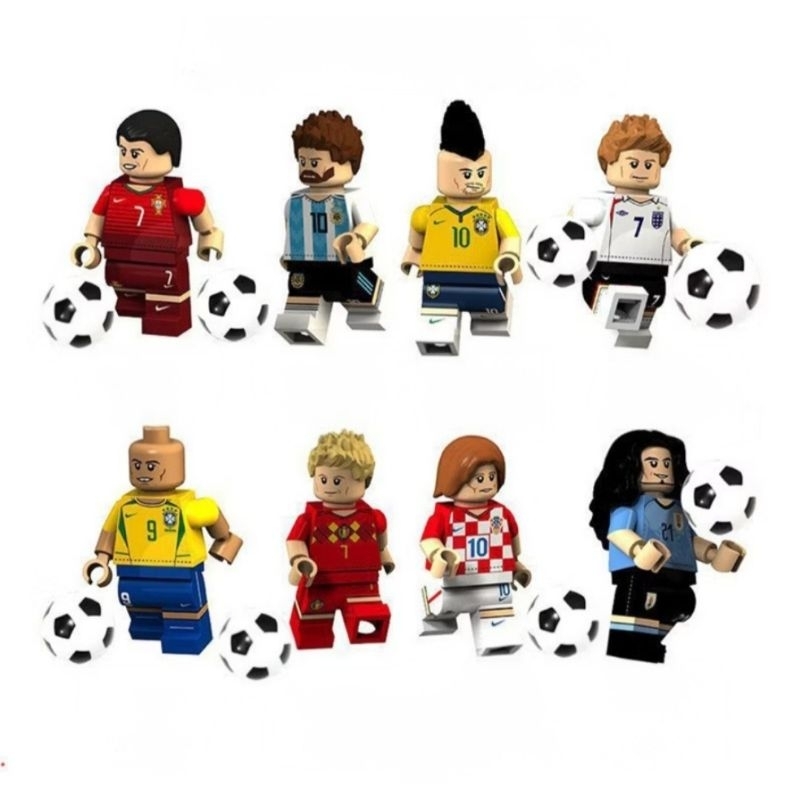 Lego Jogadores Futebol Fifa (Neymar, Ronaldo, Messi) | Shopee Brasil