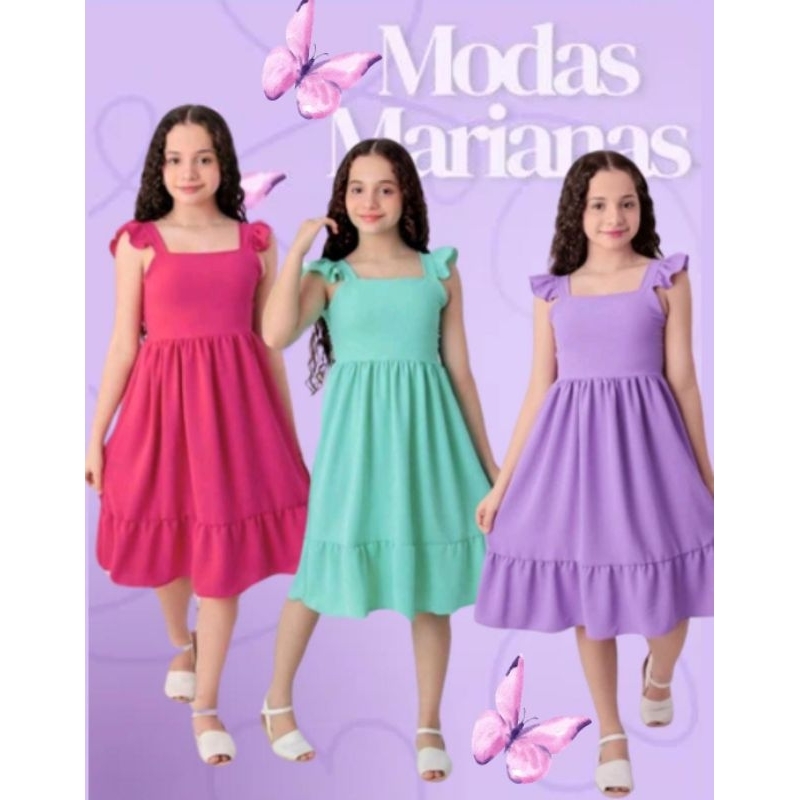 VESTIDO MIDI MODELO RAFAELA INFANTO JUVENIL | Shopee Brasil