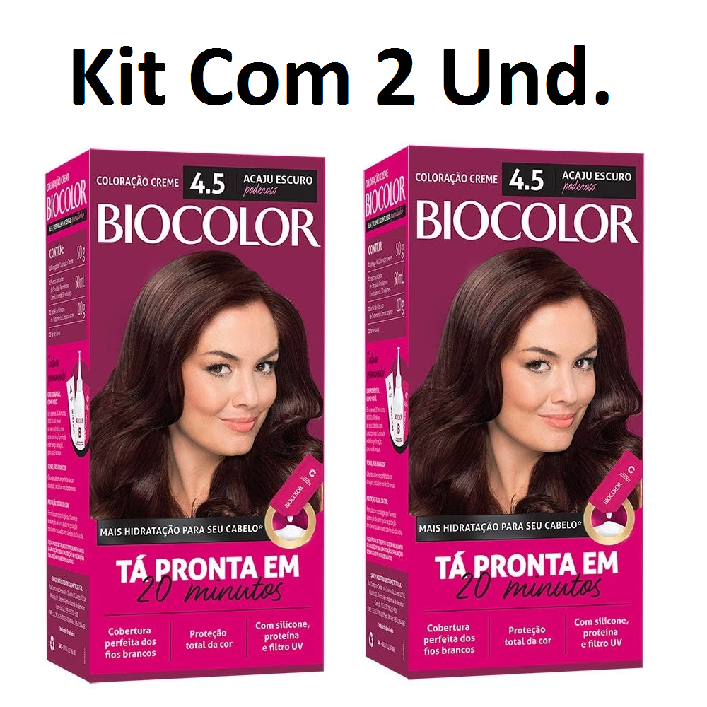 Kit 2 Tintura Biocolor Mini Kit 4.5 Acaju Escuro | Shopee Brasil