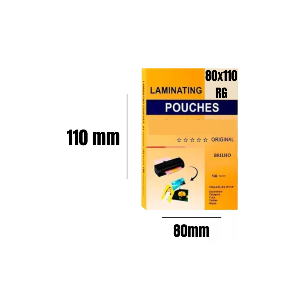 Plástico para Plastificação RG/Identidade Lassane 80x110mm - Pacote com ...
