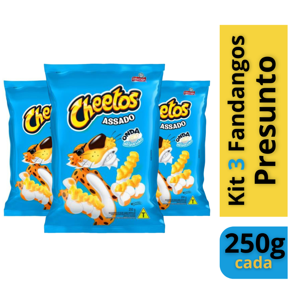 Salgadinho De Milho Cheetos Sabor Requeijão 250g Kit 3 Unidades Tamanho ...