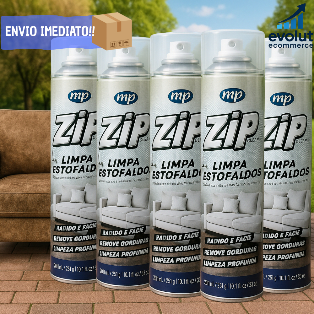 Kit 5 Espuma Mágica Zip Clean 300ml Limpa a Seco Sofá, Estofado, Banco ...