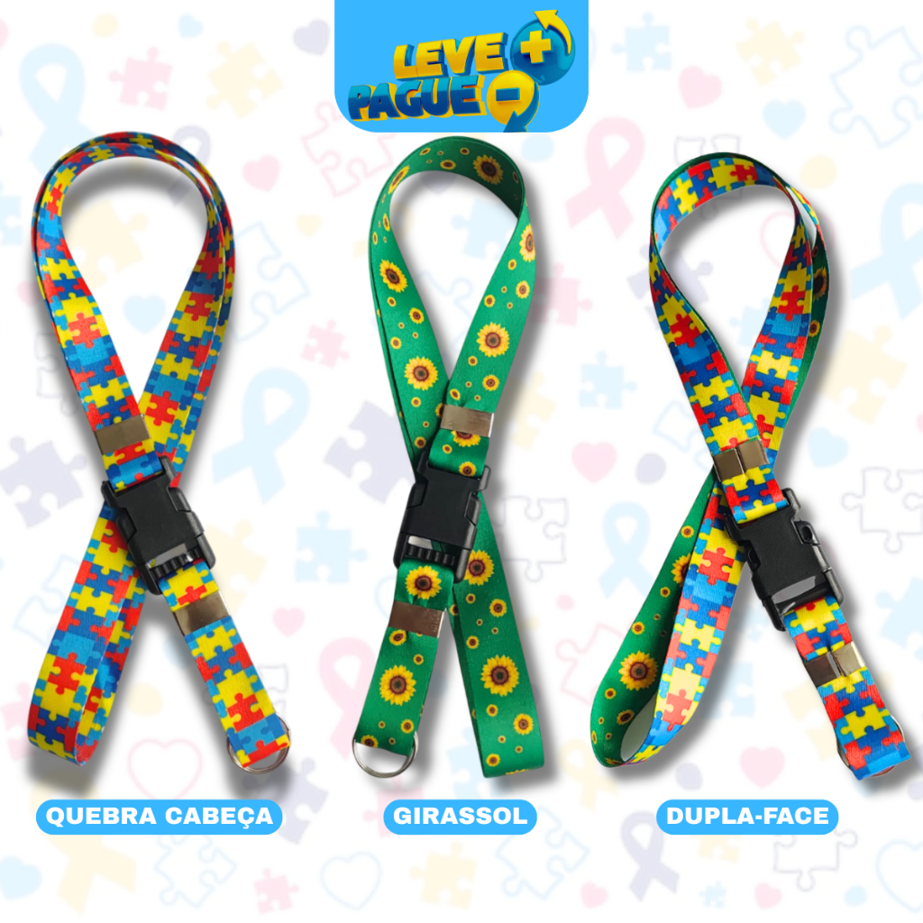 Cordão Identificação Autismo Tea TDAH Deficiência Oculta Ocular ...