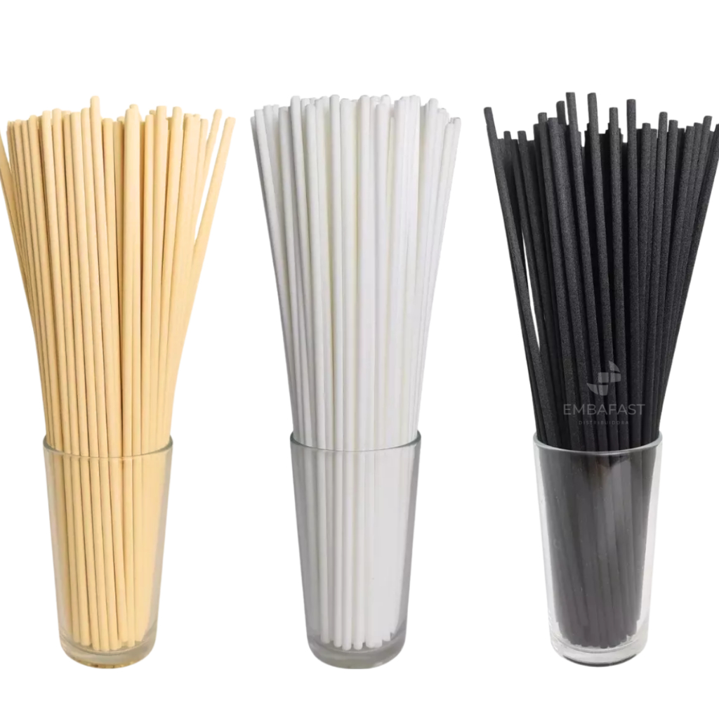 Kit 50 Varetas Fibra Algodão 3mm Aromatizador Ambiente Sala Difusor ...