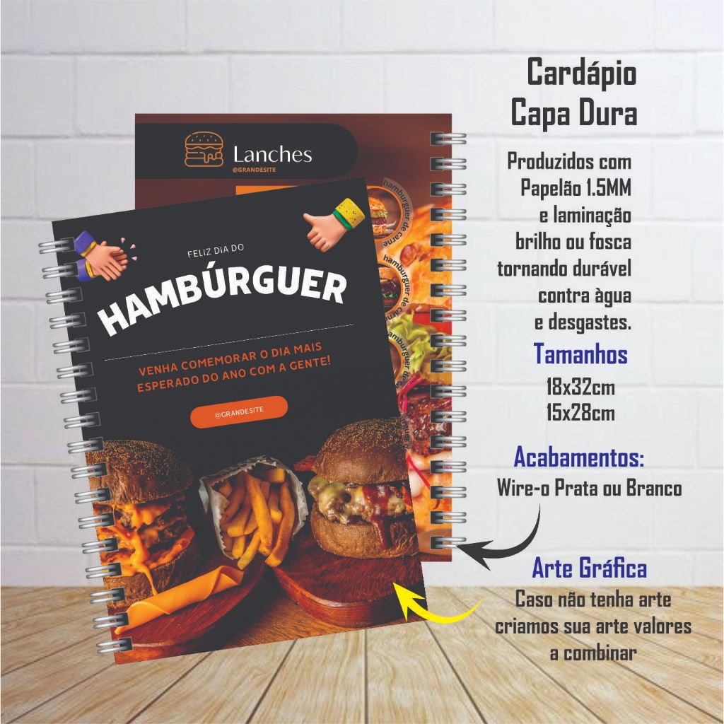 Cardapio couche 250 encadernado capa dura 10paginas | Shopee Brasil
