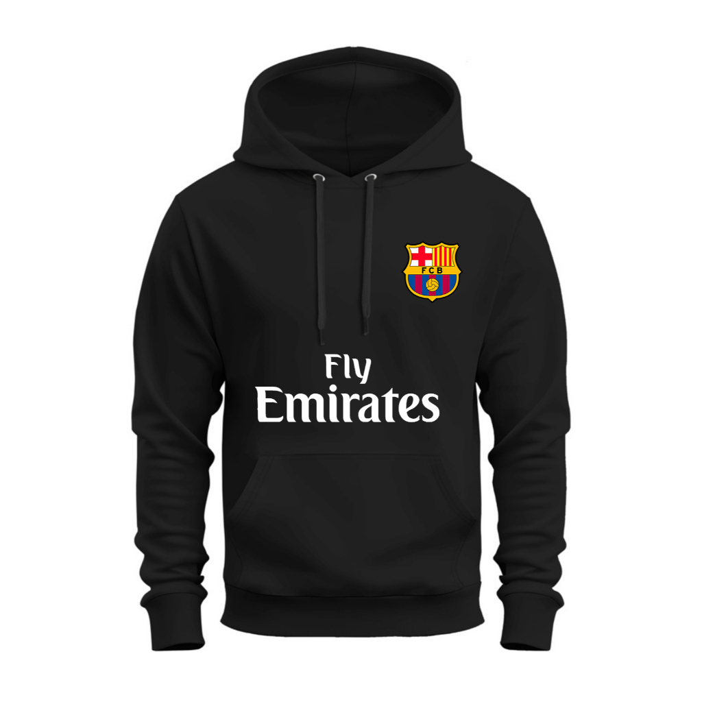 BLUSA DE FRIO MOLETOM GANGURU BARCELONA FLY EMIRATES FORRADO INVERNO ...