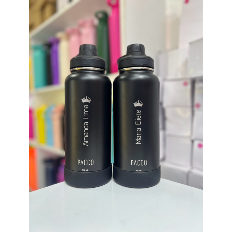 Garrafa Termica PACCO 950ml + personalização e case de proteção de ...