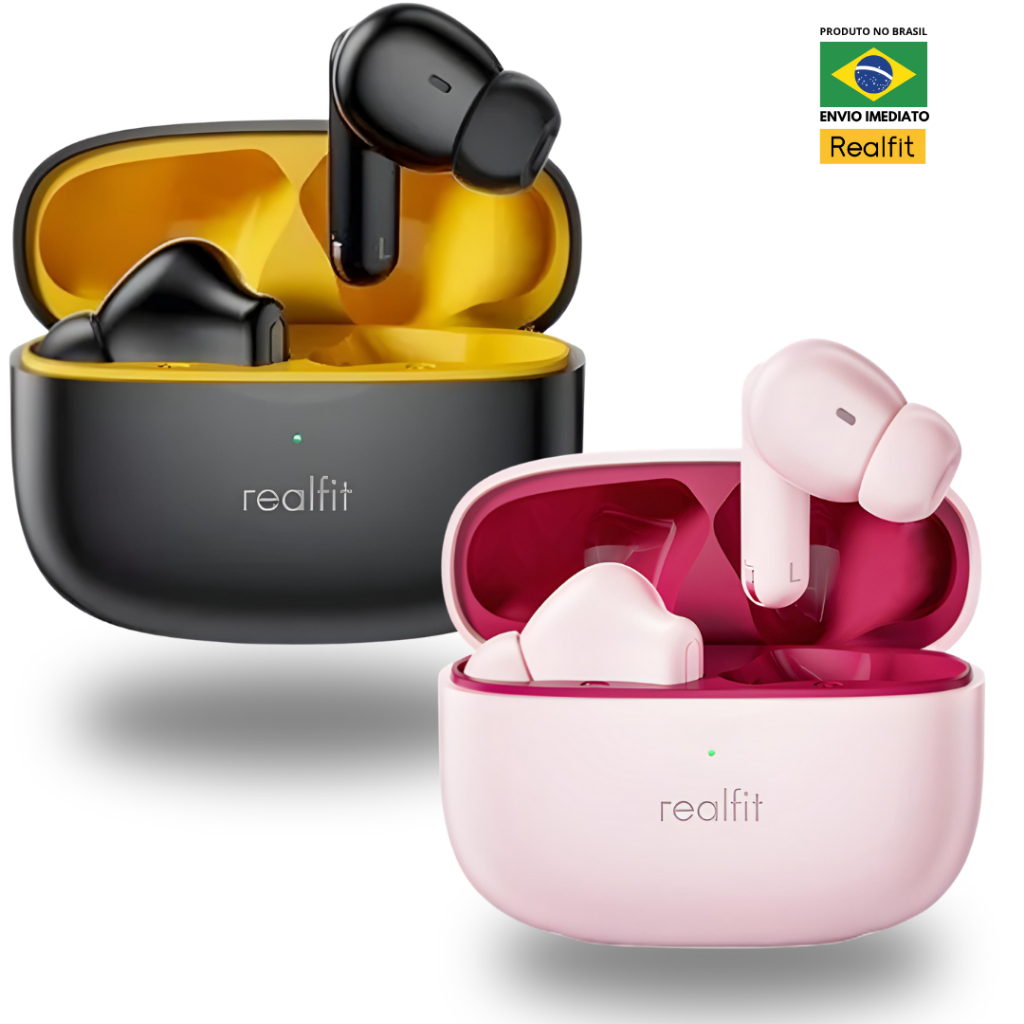 Fones de Ouvido Bluetooth 5.4 Realfit F3 ANC Com Cancelamento de Ruídos ...