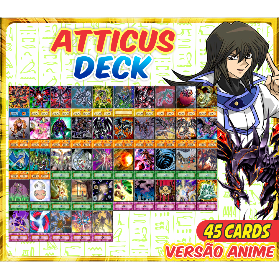 Atticus Deck Anime (40 Cards +18 Raro+Playmat) Yugioh GX | Shopee Brasil