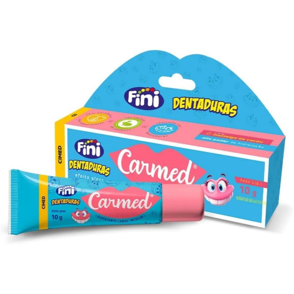 Carmed Fini Dentadura Hidratante Labial Efeito Gloss Incolor 10g Cimed | Shopee Brasil