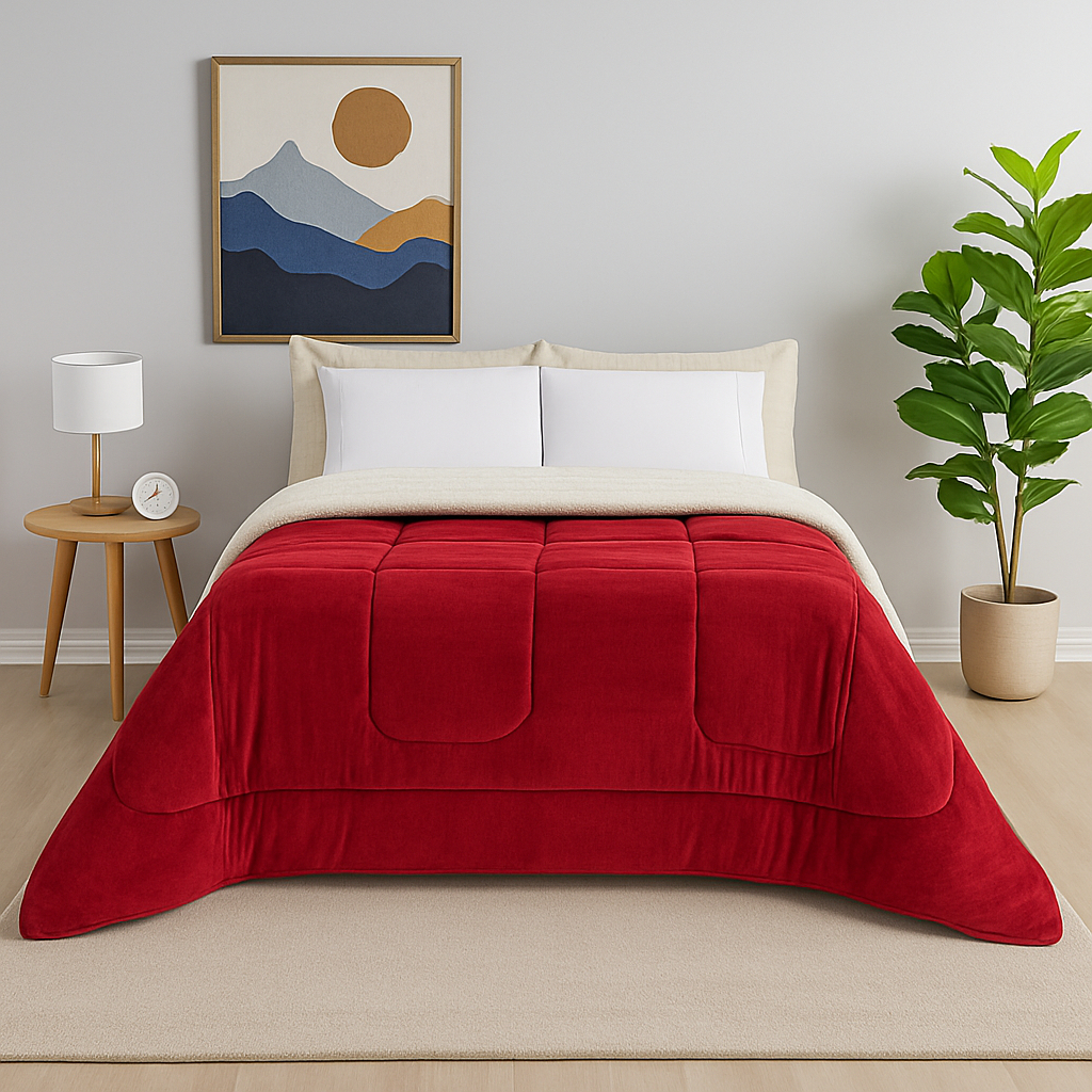 Coberdrom Edredom Casal King Sherpa Grosso Pesado Dupla Face Resistente ...