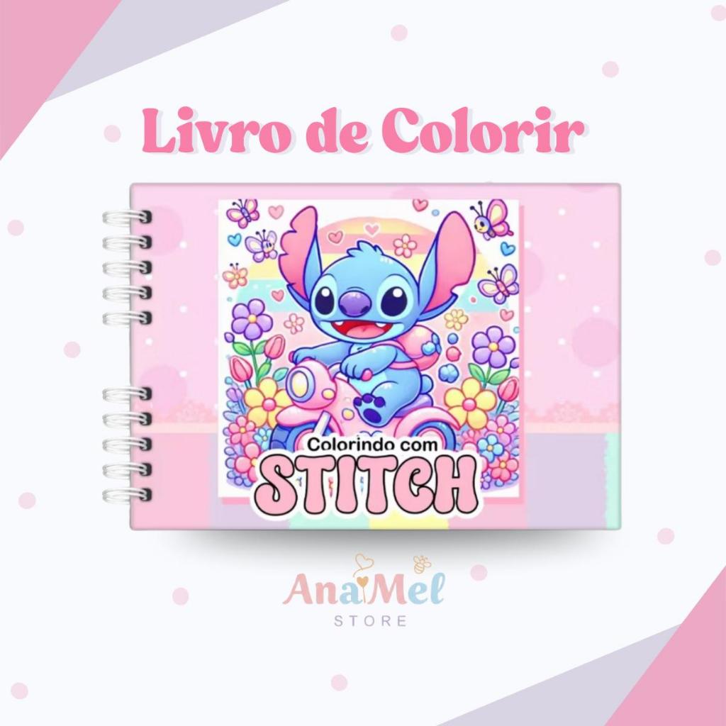 Livro De Colorir Stitch Fofo Infantil Caderno De Desenho Pintura 50 ...