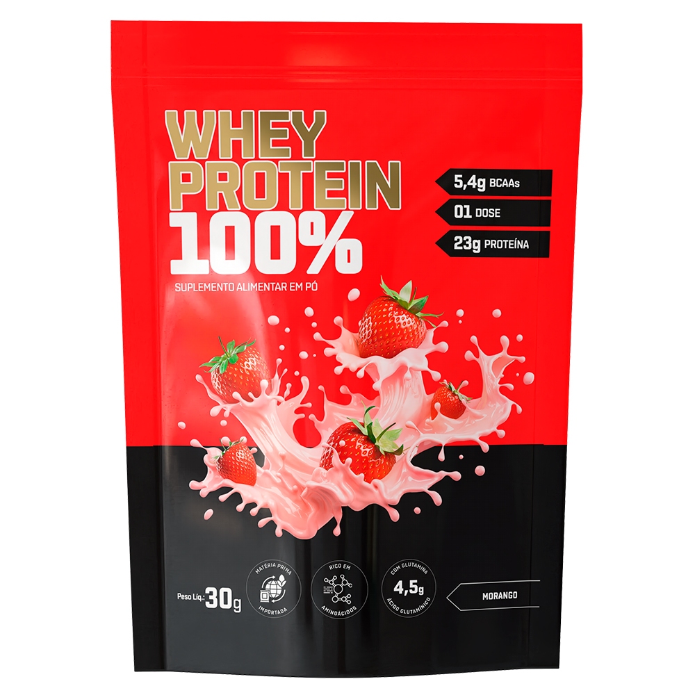 100% Whey Protein Concentrado Sachê Dose Única Fk - WPC - Proteína Concentrada - Vários sabores ...