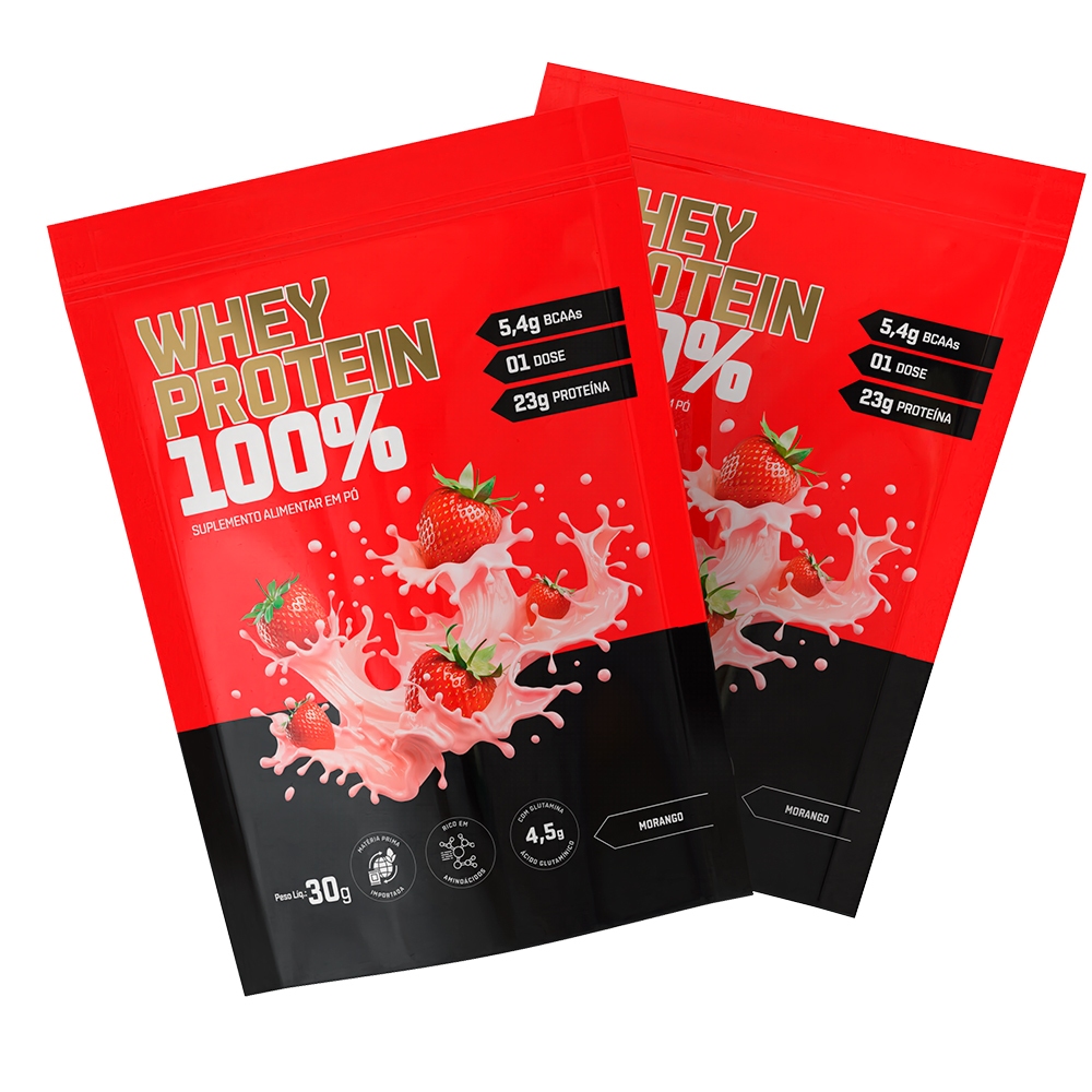 2x 100% Whey Protein Concentrado Sachê Dose Única Fk - WPC - Proteína Concentrada - Vários ...