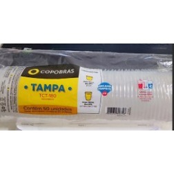 COPOBRAS TAMPA SEM FURO TCT 180 TRANSPARENTE COM 50 UNIDADES | Shopee ...