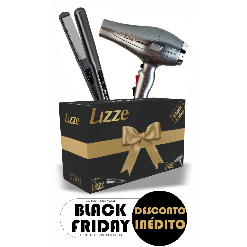 Prancha Lizze Extreme + Secador Lizze Extreme no Combo 220 volts ...