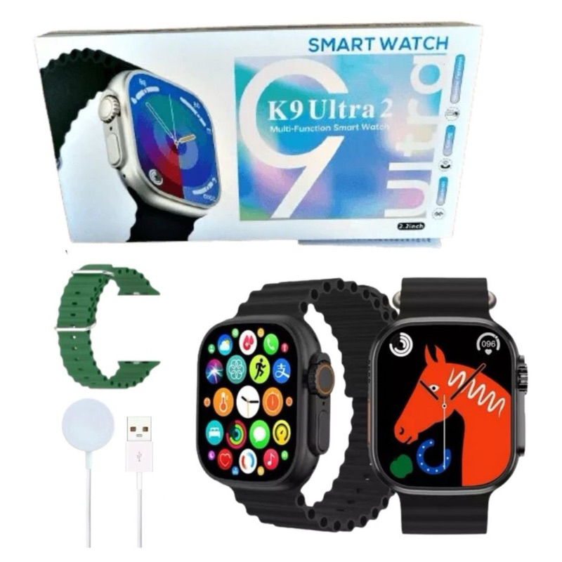Smartwatch k9 ultra Prata com duas pulseiras variadas | Shopee Brasil